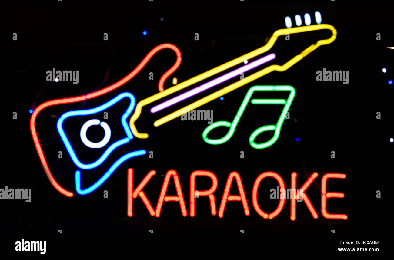 Karaoke Neon Signage Stock Photo - Alamy