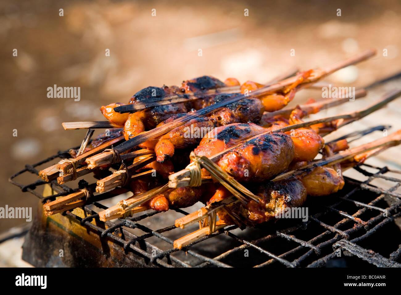 Stuffed and roasted frog legs are a local delicacy, Cambodia Stock ...