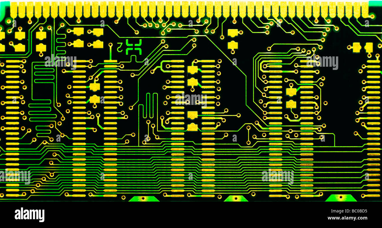 Printed Circuit Board on computer memory card Stock Photo - Alamy