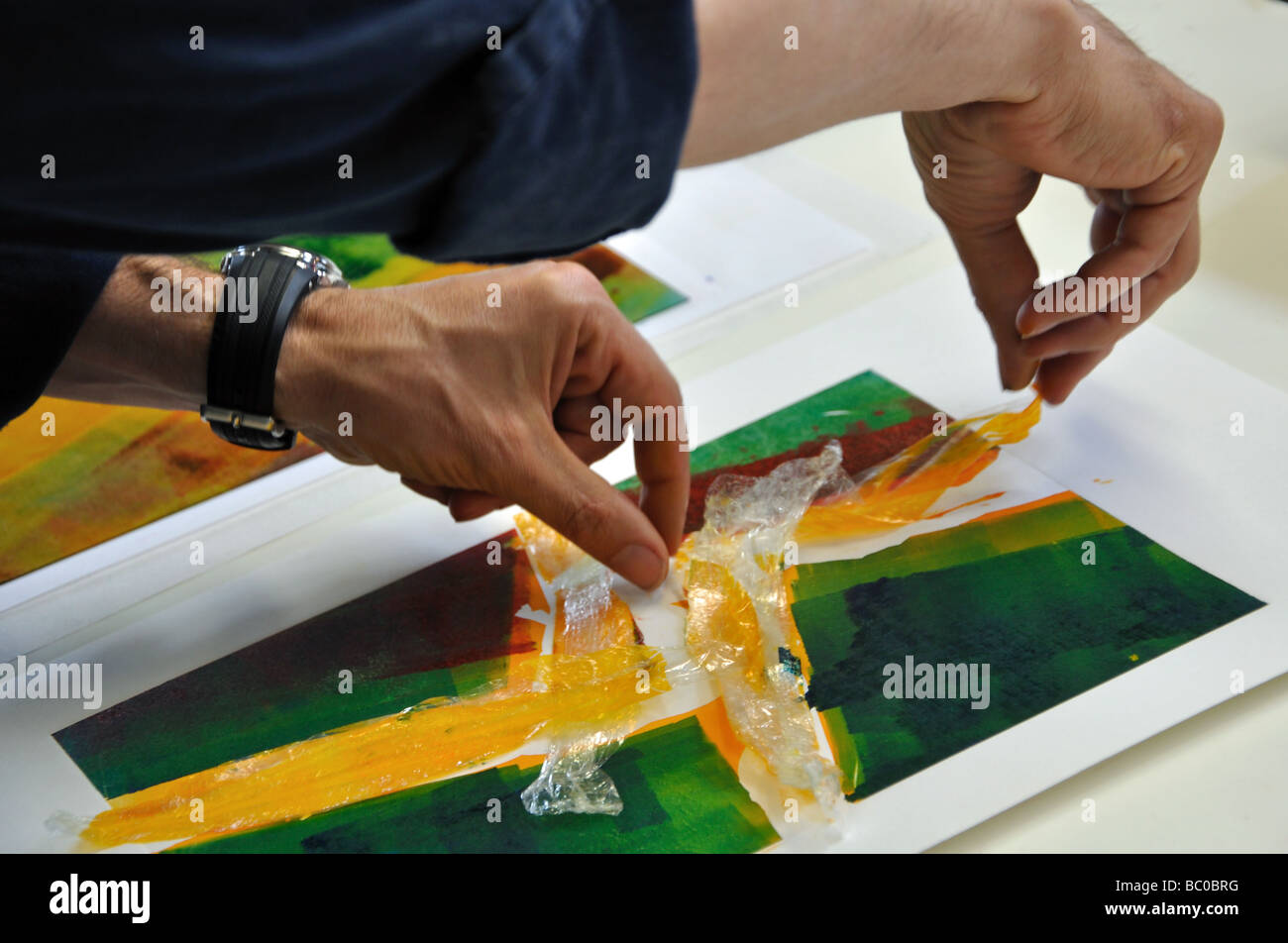 Printmaking in a Studio for Creative Arts Stock Photo - Alamy