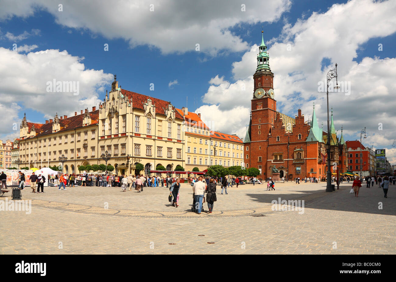 Town Hall Old Market in a sunny spring day Wroclaw Poland Stock Photo ...