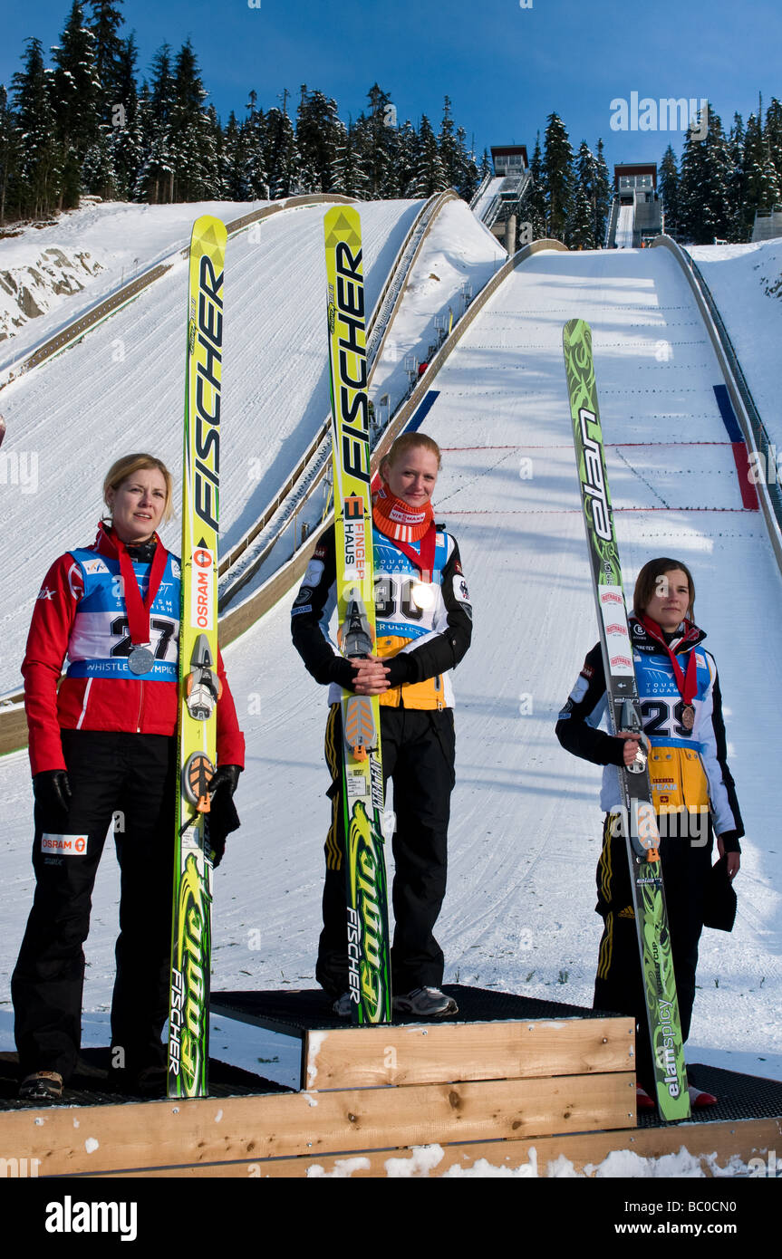Podium Finish at the Whistler Olympic Parks Ski Jump Stock Photo - Alamy