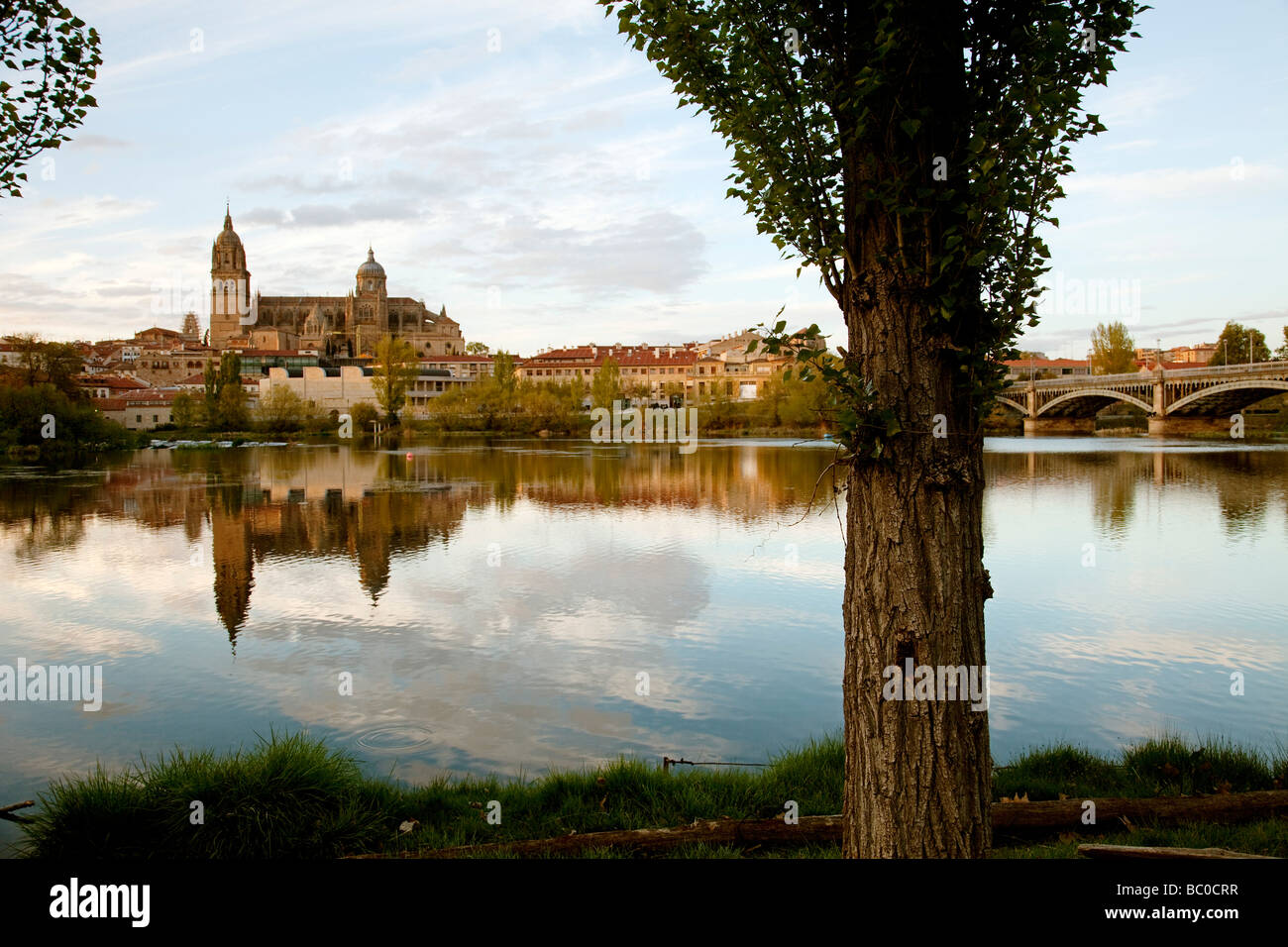 Rio Tormes y vista de Salamanca Castilla León España Tormes river and ...