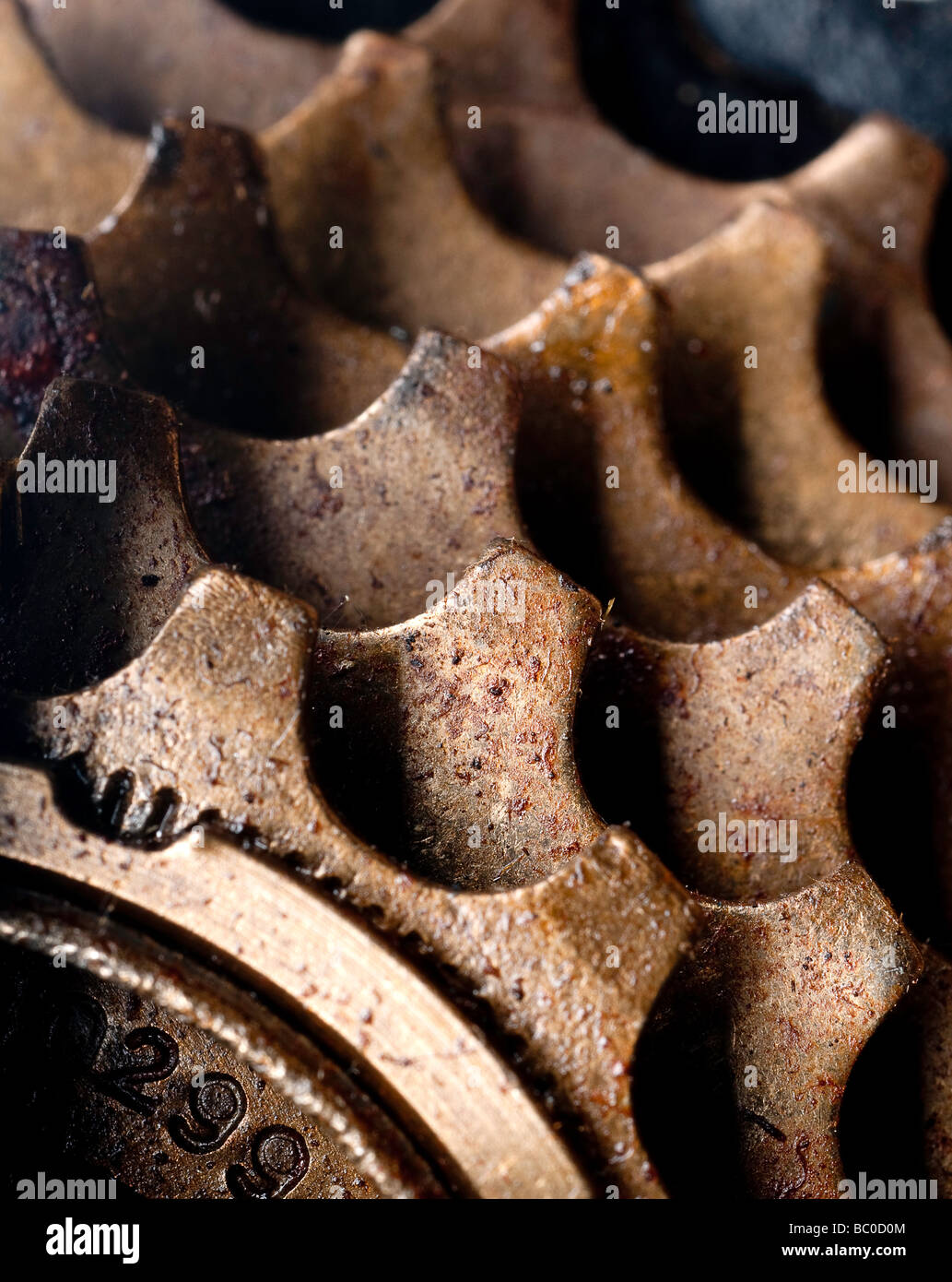 A macro of dirty bicycle gears Stock Photo - Alamy