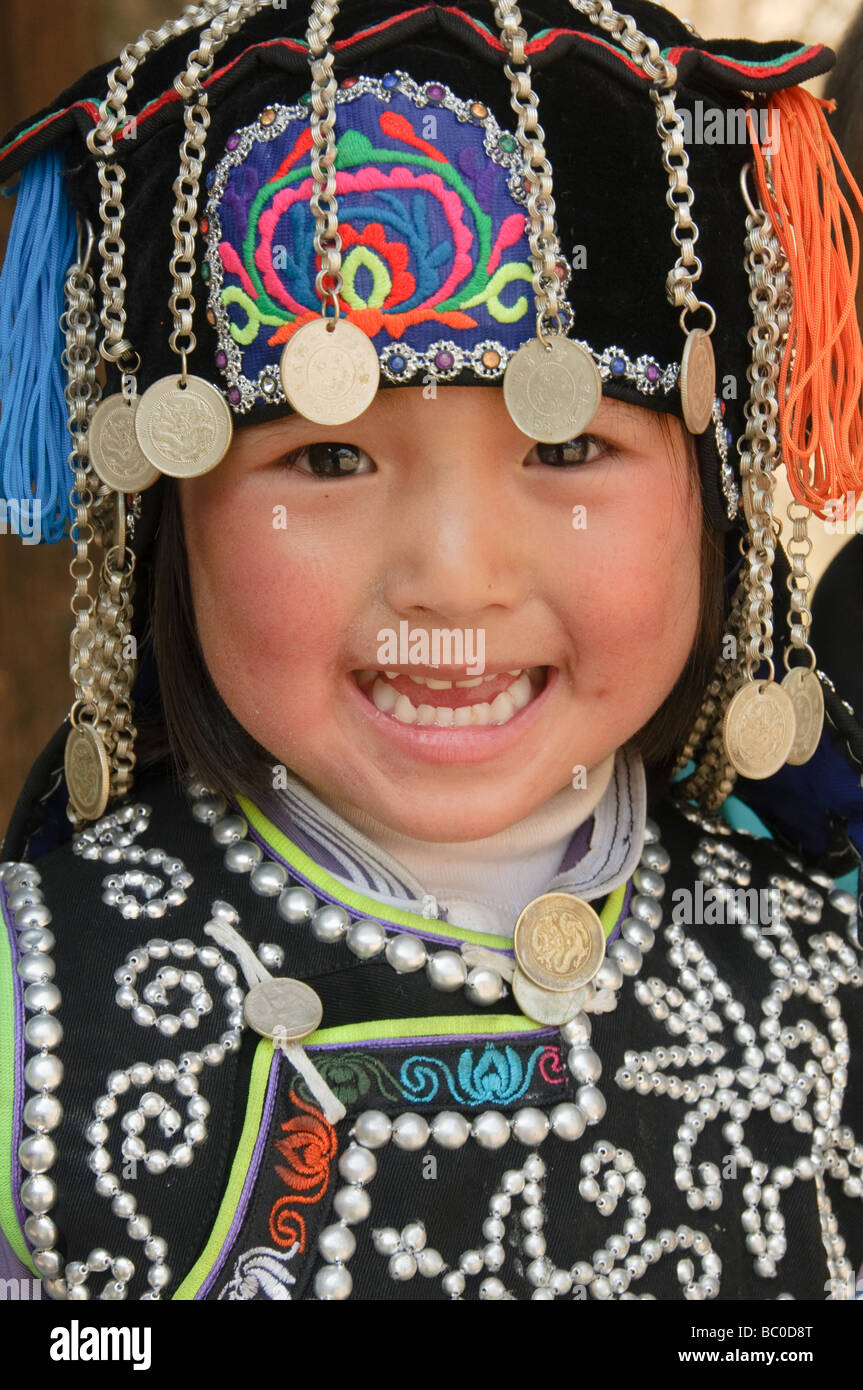 cute Hani minority girl in Yuanyang China Stock Photo - Alamy