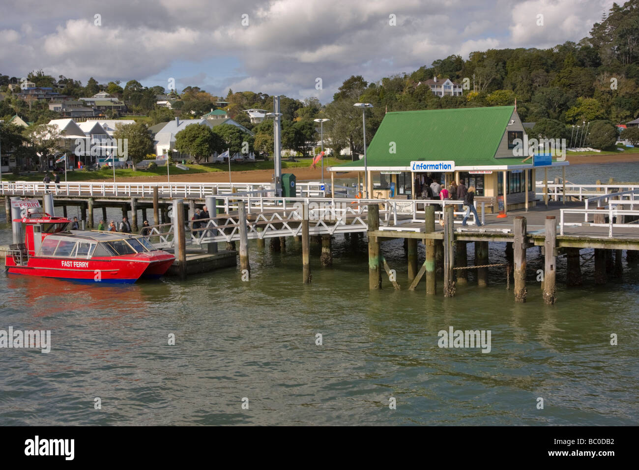 Ferry terminal and town wharf, Russell, Bay of Islands, Northland, New ...