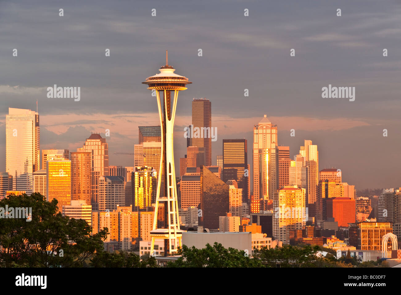 Panoramic view of Seattle skyline from Kerry park WA USA Stock Photo ...