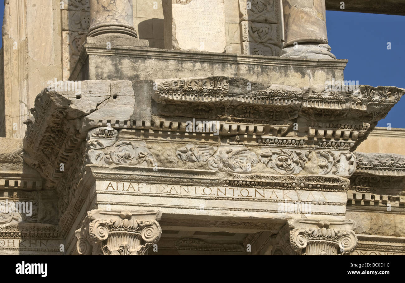 Library Celsus Ephesus Greek Inscription High Resolution Stock ...