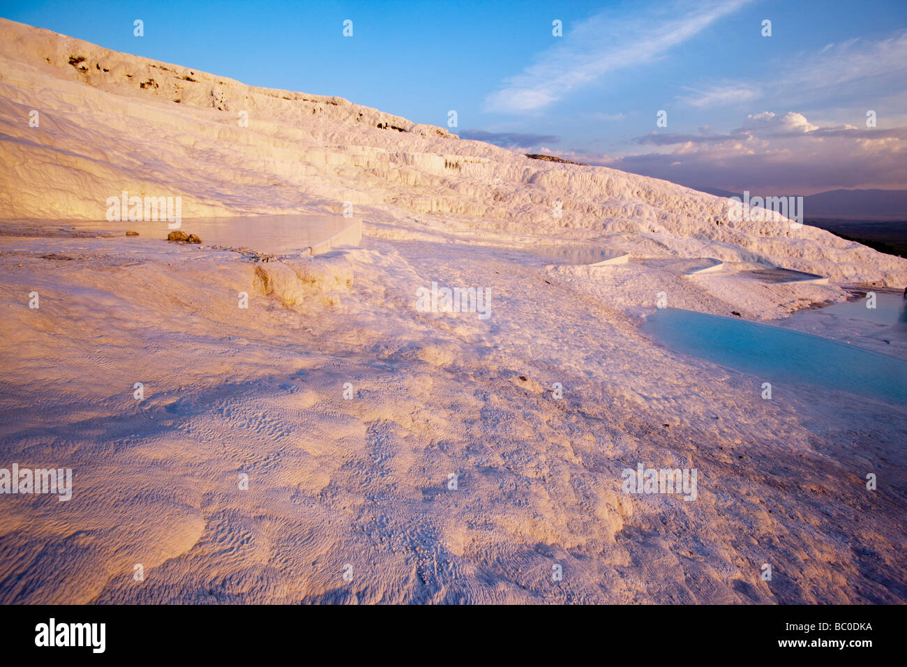 Sun setting at the ancient pools of Pamukkale in Turkey Stock Photo - Alamy