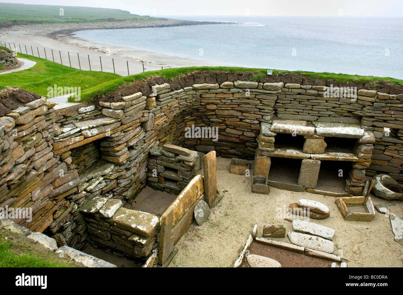 Skara Brae a 5000 year old Neolithic village on Mainland Orkney Islands ...