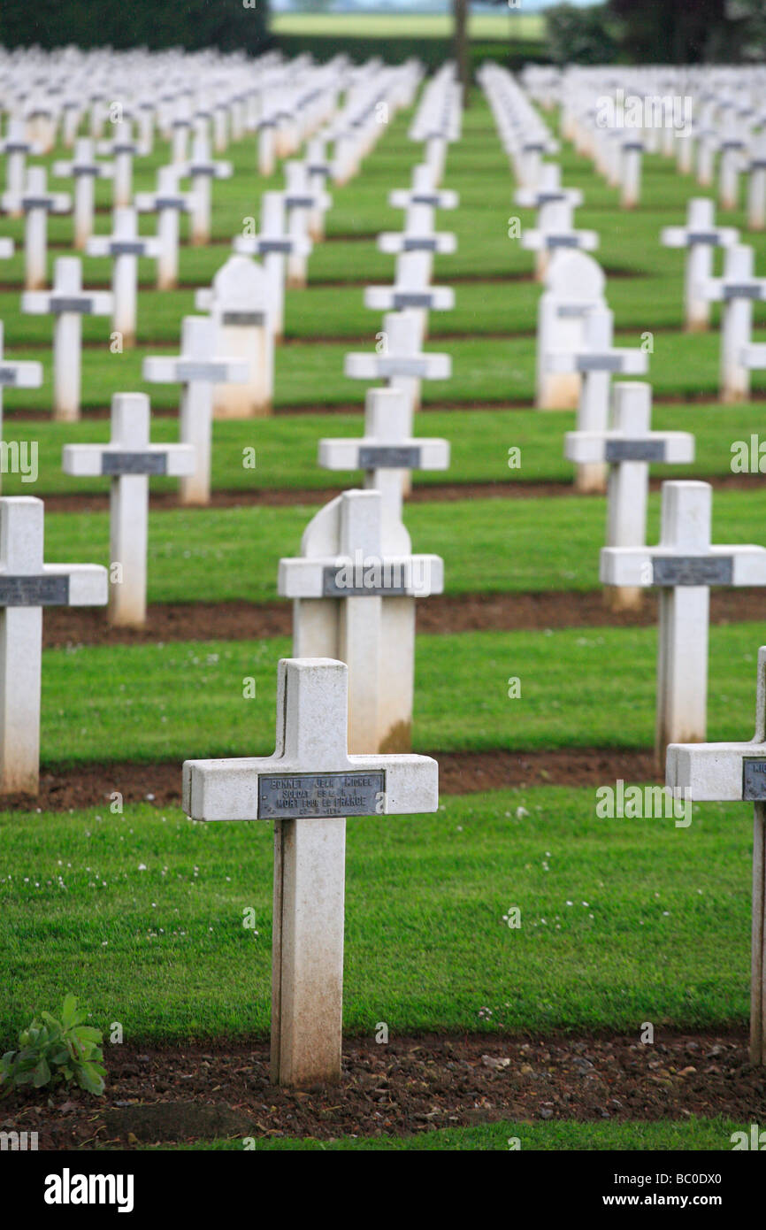 French WW1 Cemetery at Dompierre Becquincourt The Somme France Stock ...