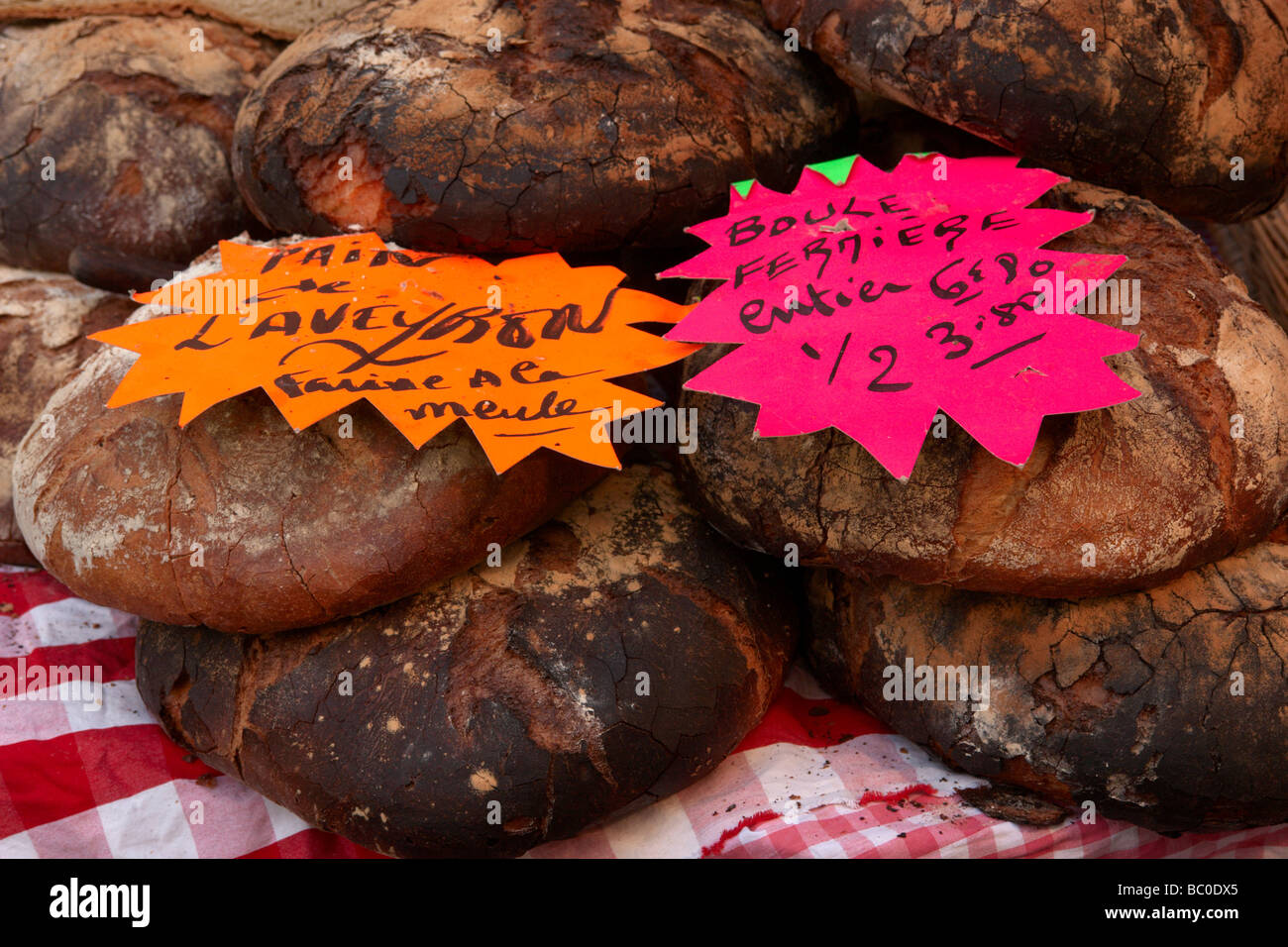 Loaves of bread at a French market Paris France Stock Photo - Alamy