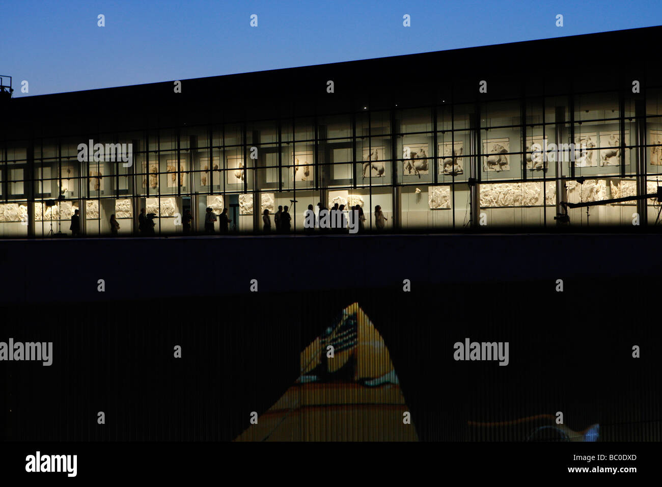 The New Acropolis museum in Athens Greece Projection of animated images ...