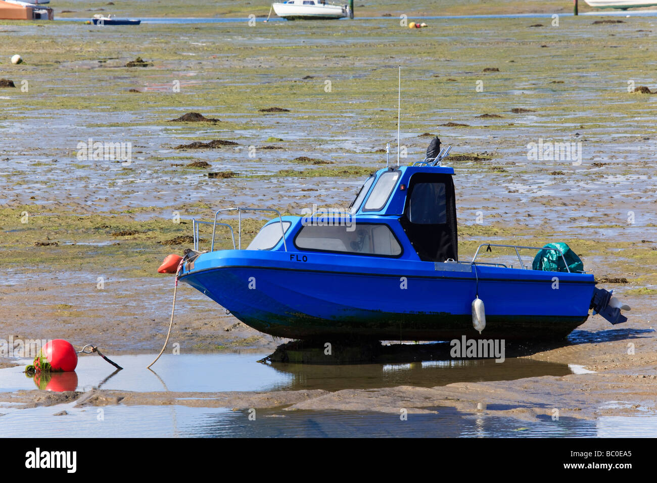 Boat aground blue motor hi-res stock photography and images - Alamy