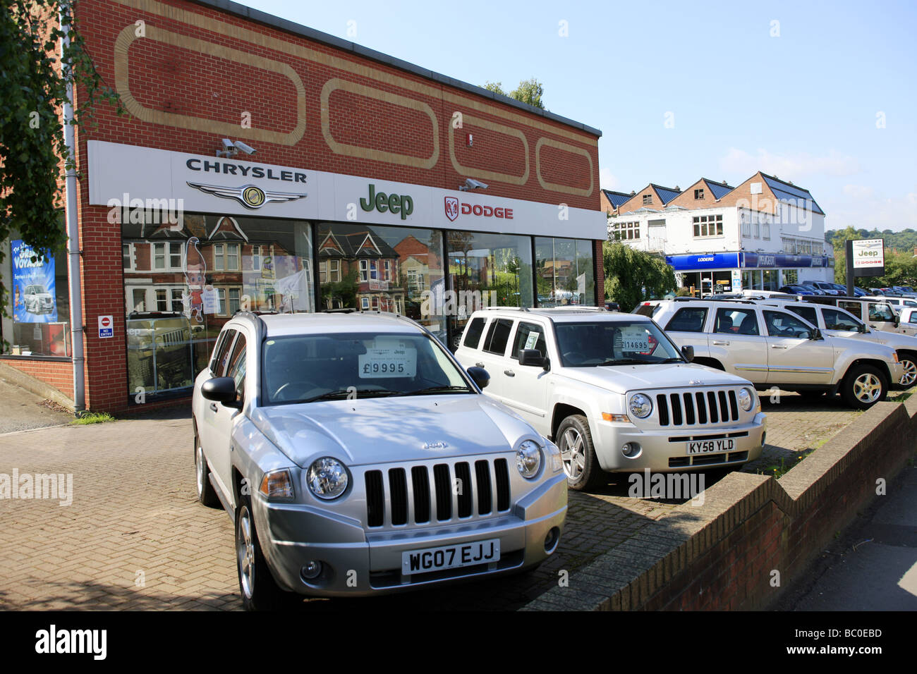 Chrysler Dodge Jeep Car dealership and forecourt Stock Photo - Alamy