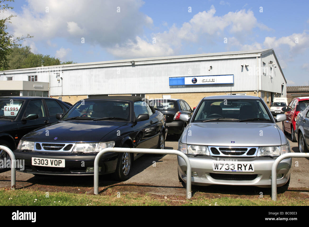SAAB Swedish Car dealership and forecourt Stock Photo - Alamy