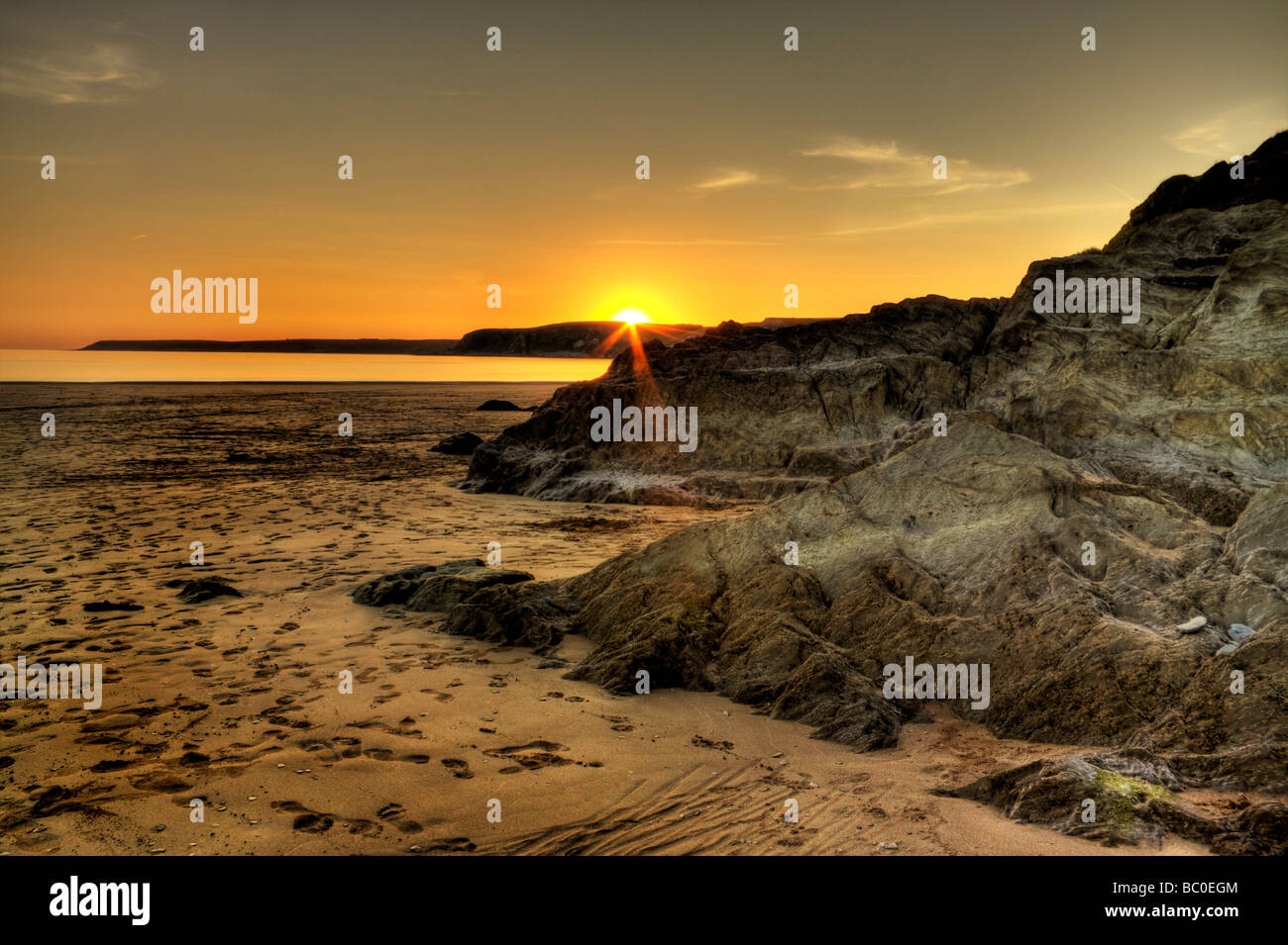 Sunset beach sand hi-res stock photography and images - Alamy