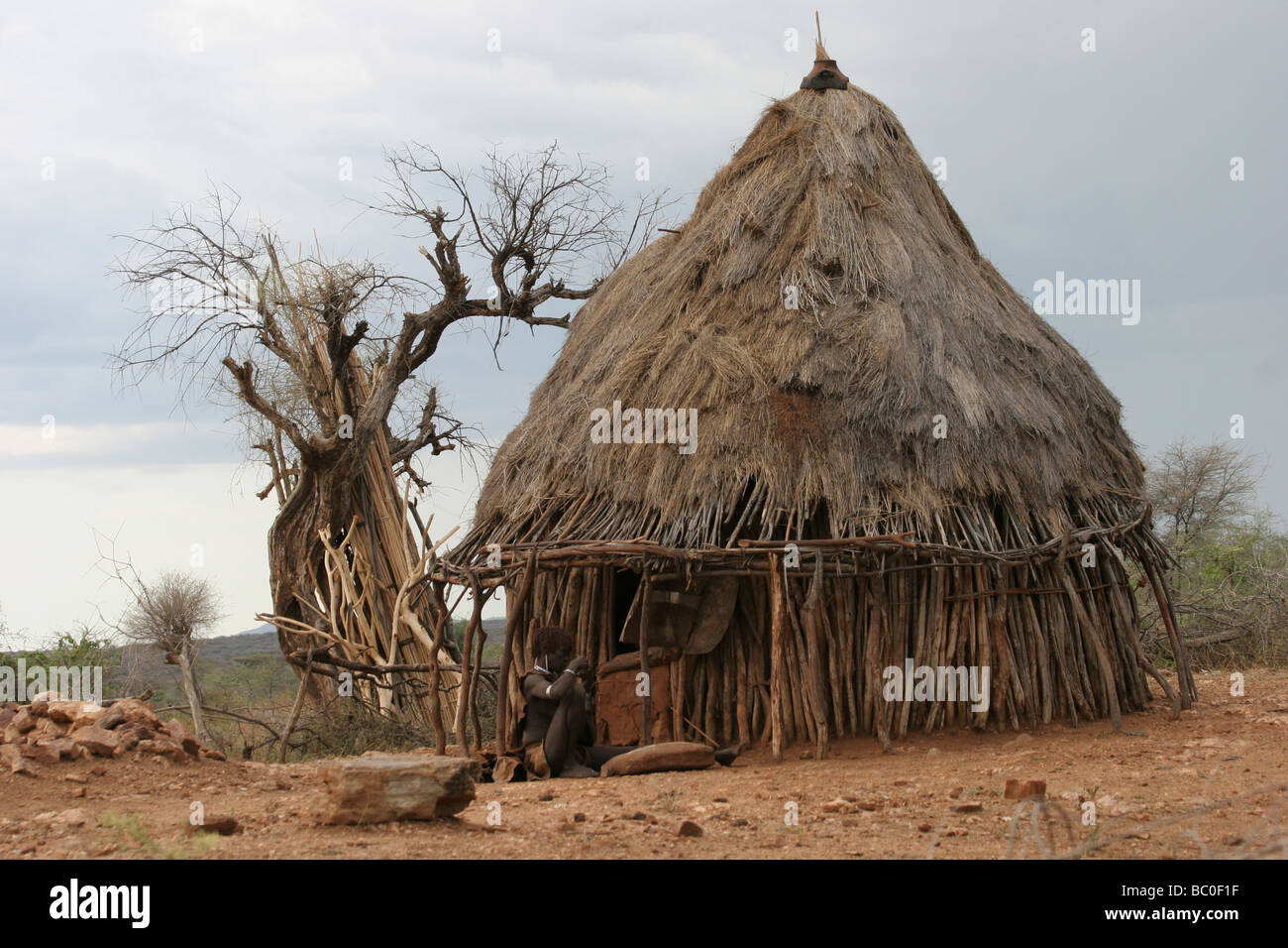 Africa Ethiopia Omo River Valley Hamer Tribe hut Stock Photo - Alamy