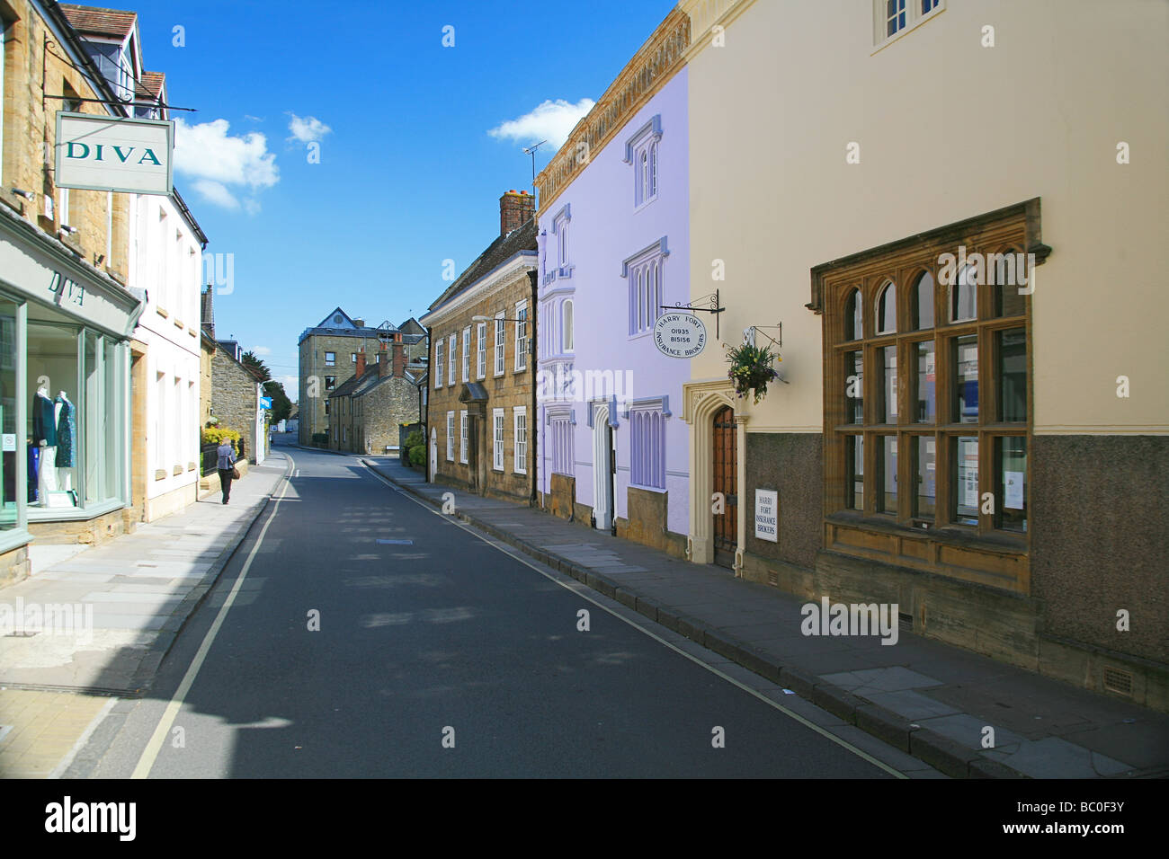 Looking along Long Street in Sherborne, Dorset, England, UK Stock Photo ...