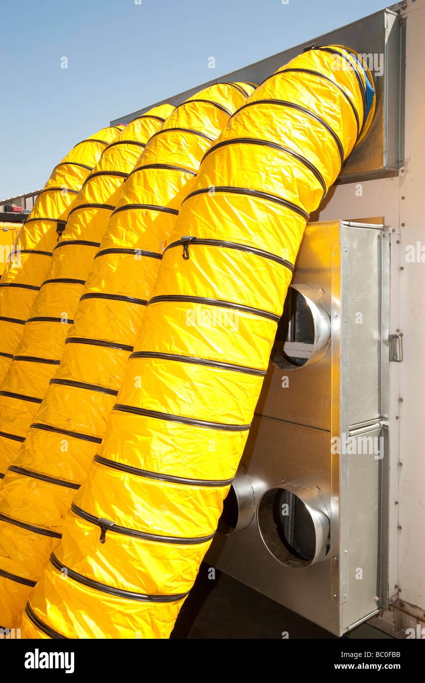 Yellow Air tubes from an air compressor Stock Photo - Alamy