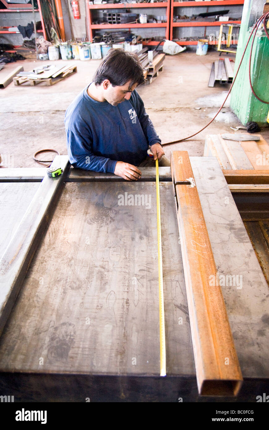 Metal workshop production line Manufacturing a truck cart Stock Photo ...