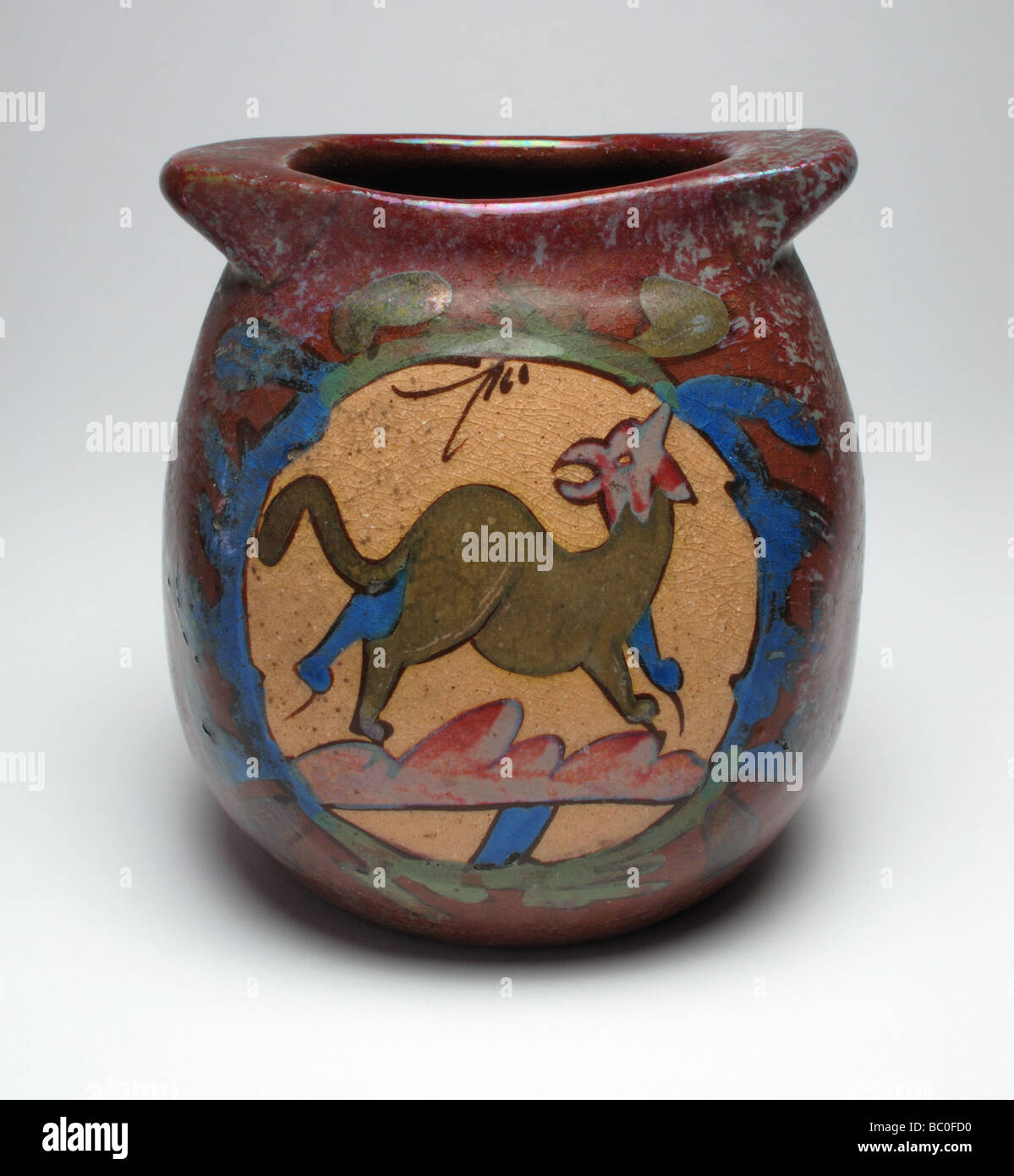 French pottery Bayeux tapestry lustre vase by Desmant circa 1910 Stock ...