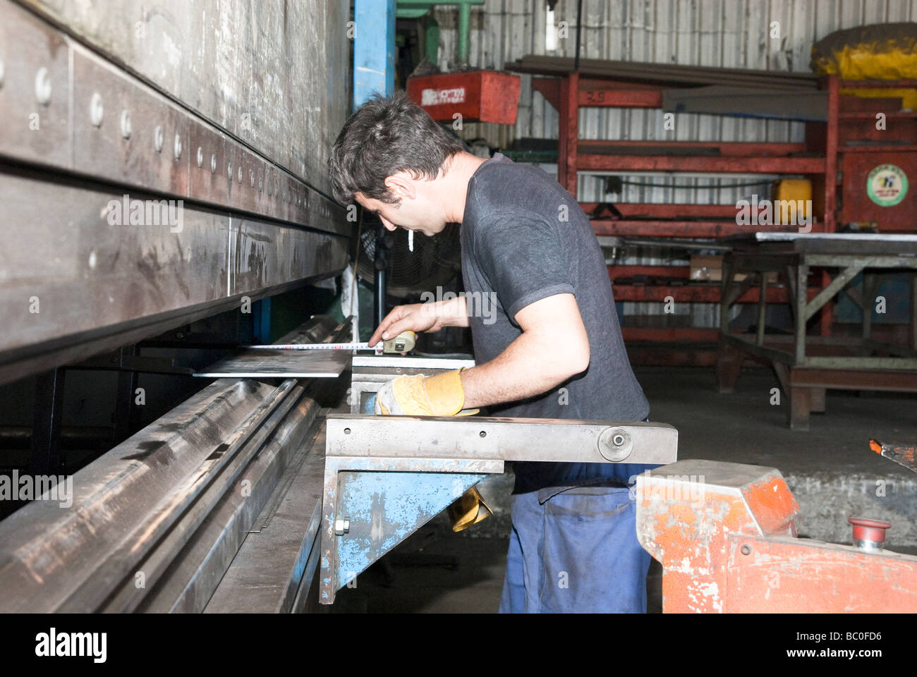 Metal workshop production line Manufacturing a truck cart A press Stock ...
