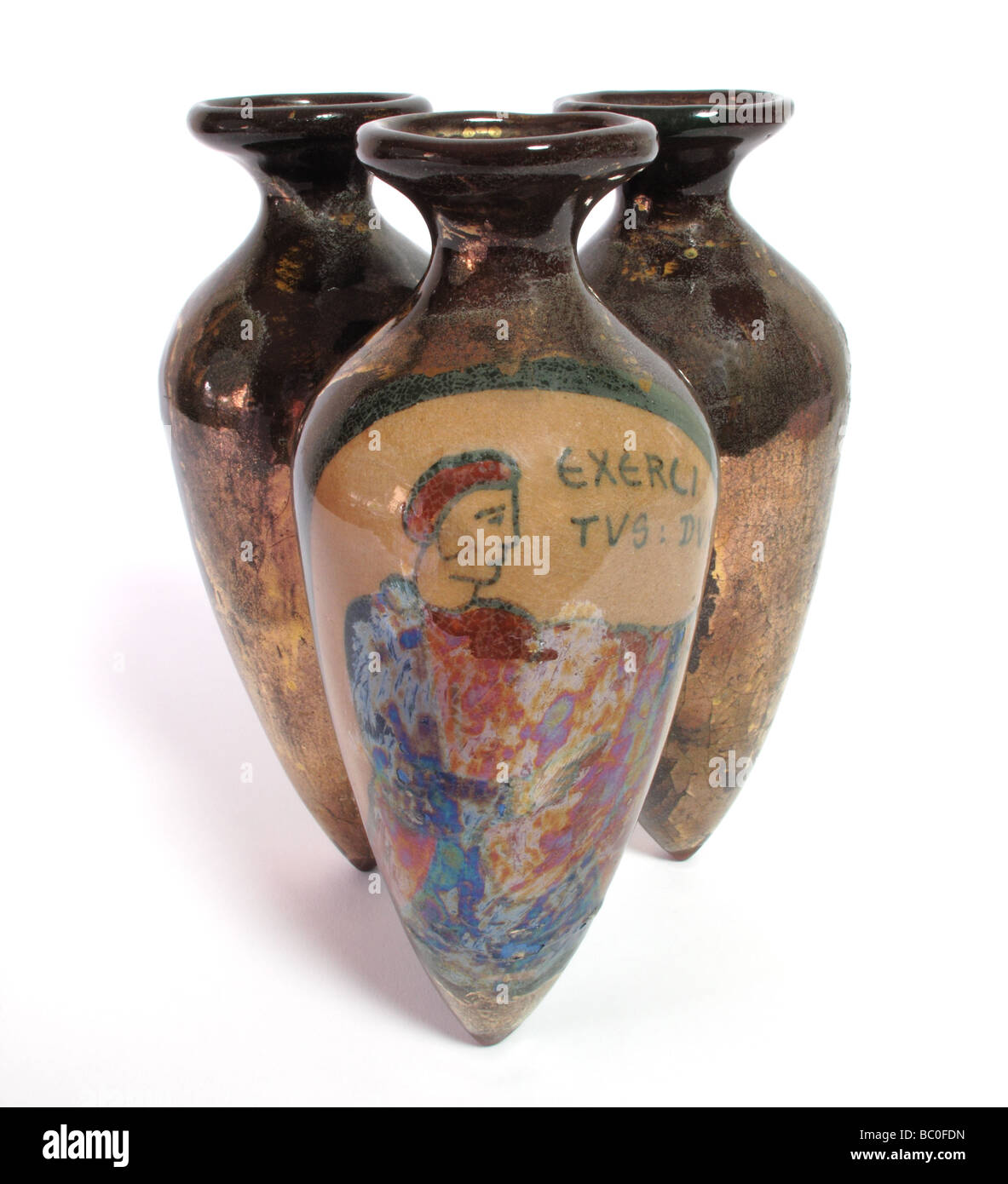 French pottery Bayeux tapestry lustre vase by Desmant circa 1910 Stock ...