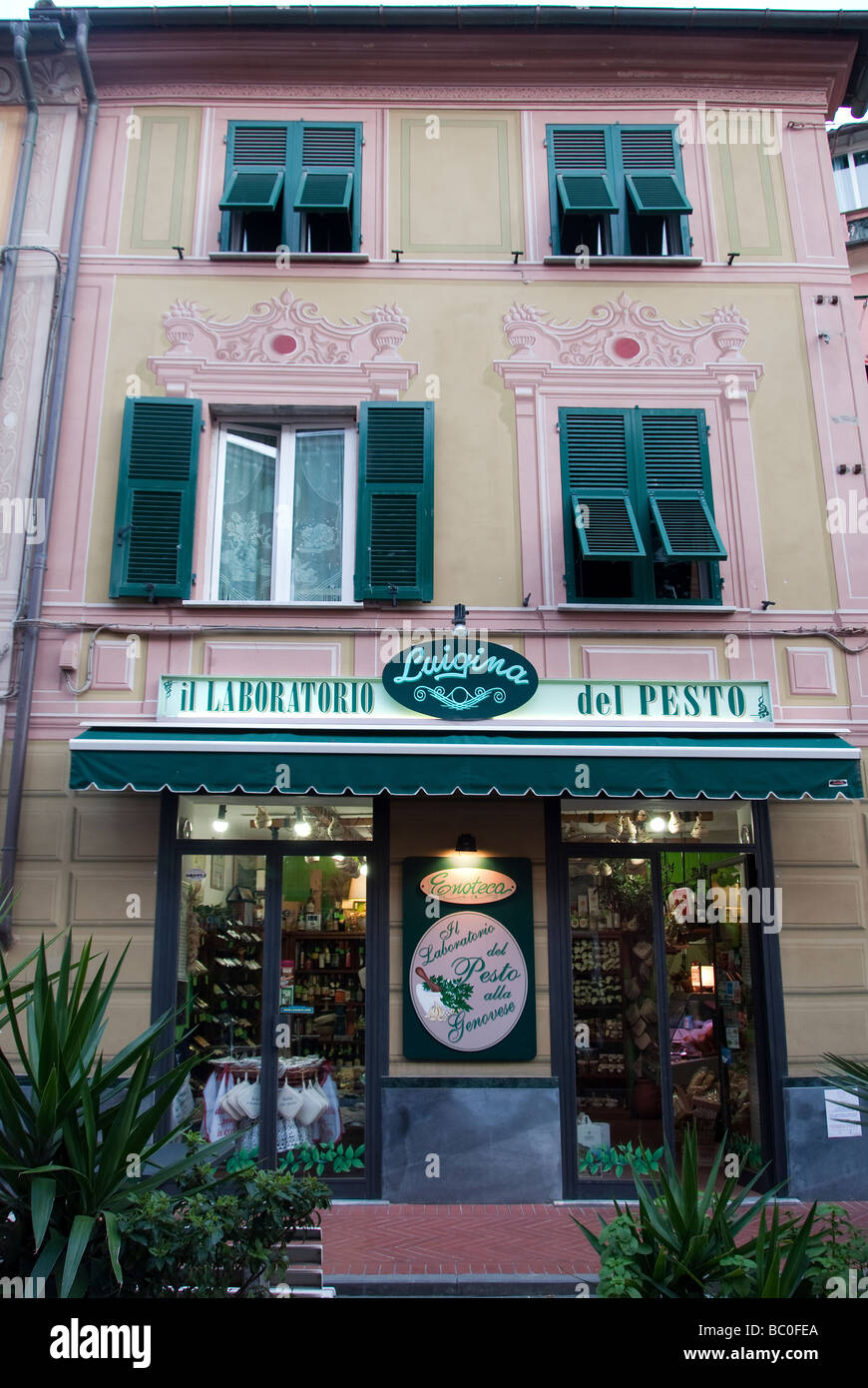 A shop specialising in Pesto products in Levanto Liguria Stock Photo ...