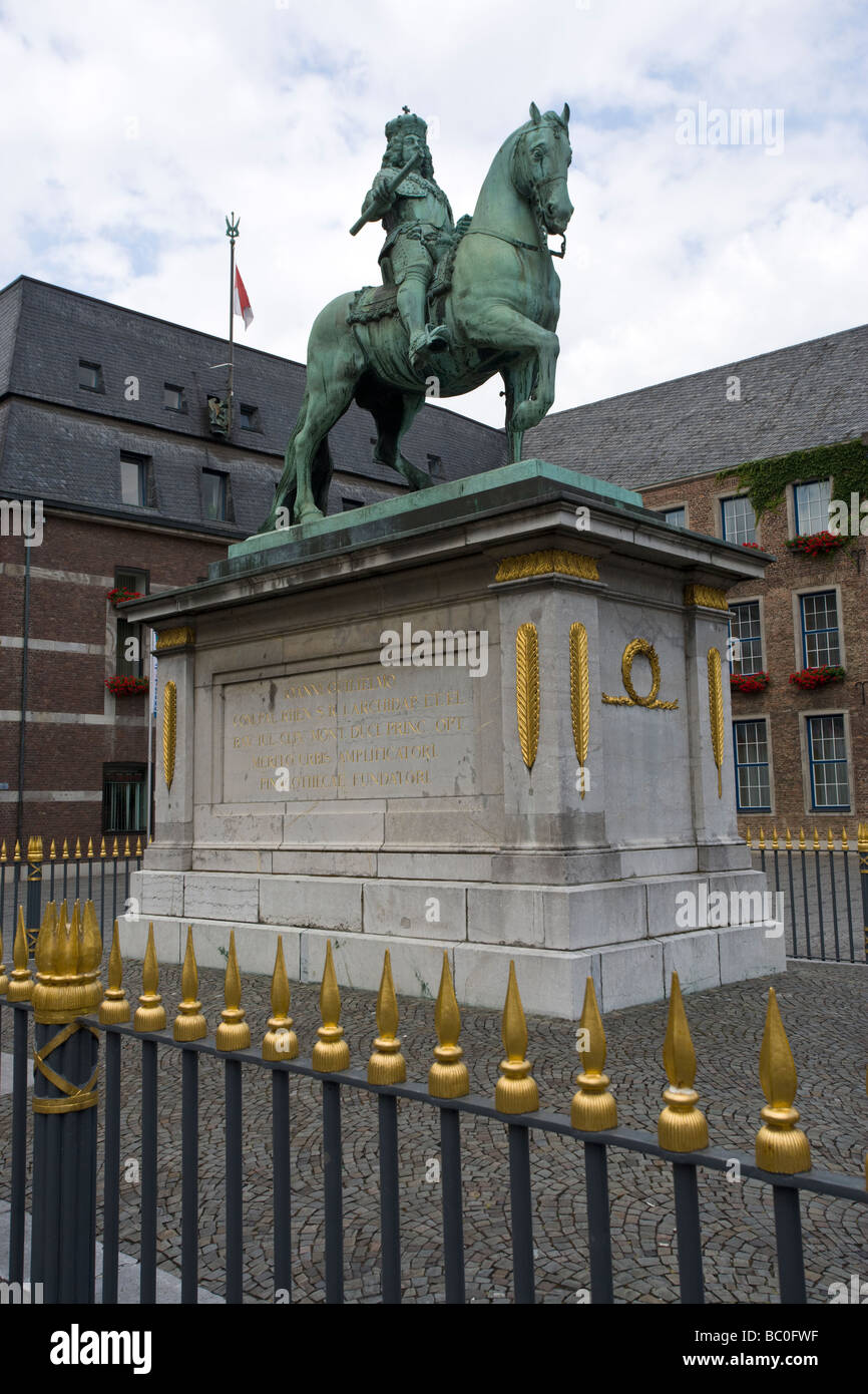 equestrian statue of Jan Wellem in front of Dusseldorf town hall Stock ...