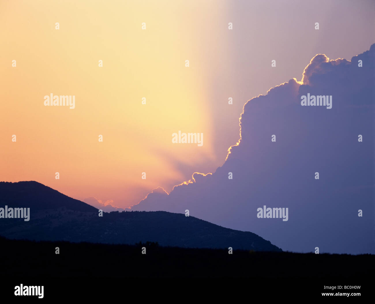 Sunset behind Mont Ventoux Vaucluse Provence France Stock Photo - Alamy
