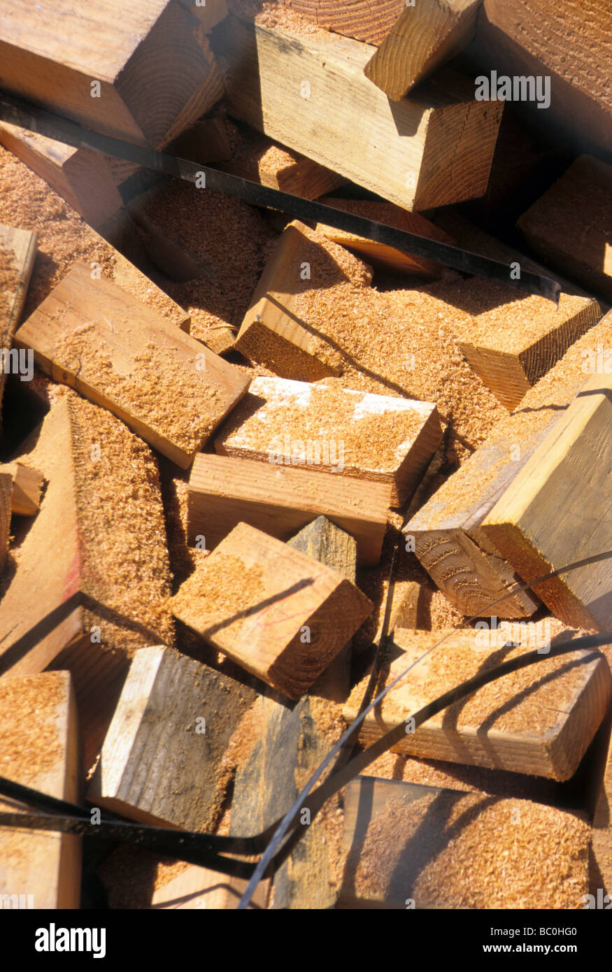 wood lumber scrap sawdust trim cut piece waste build construct material ...