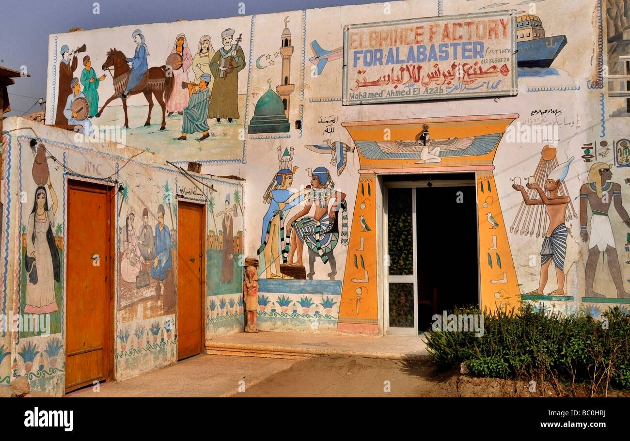 Alabaster souvenir factory on the west bank of the Nile River Luxor ...