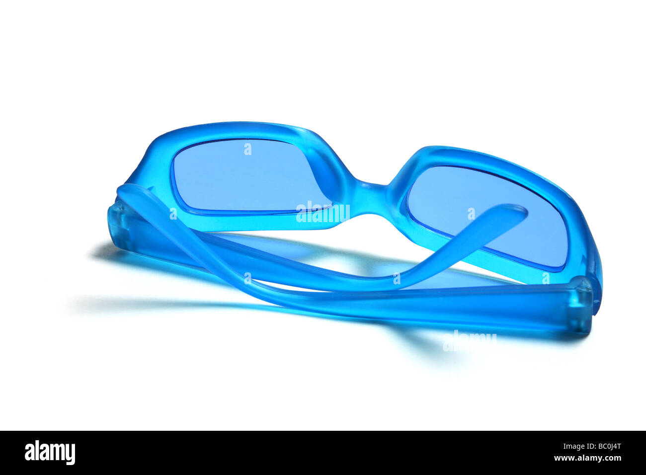Blue Plastic Sunglasses Stock Photo - Alamy