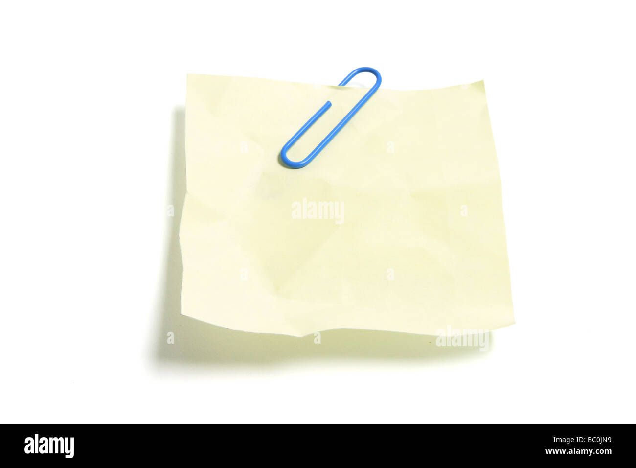 Post It Notepad Page with Paperclip Stock Photo - Alamy
