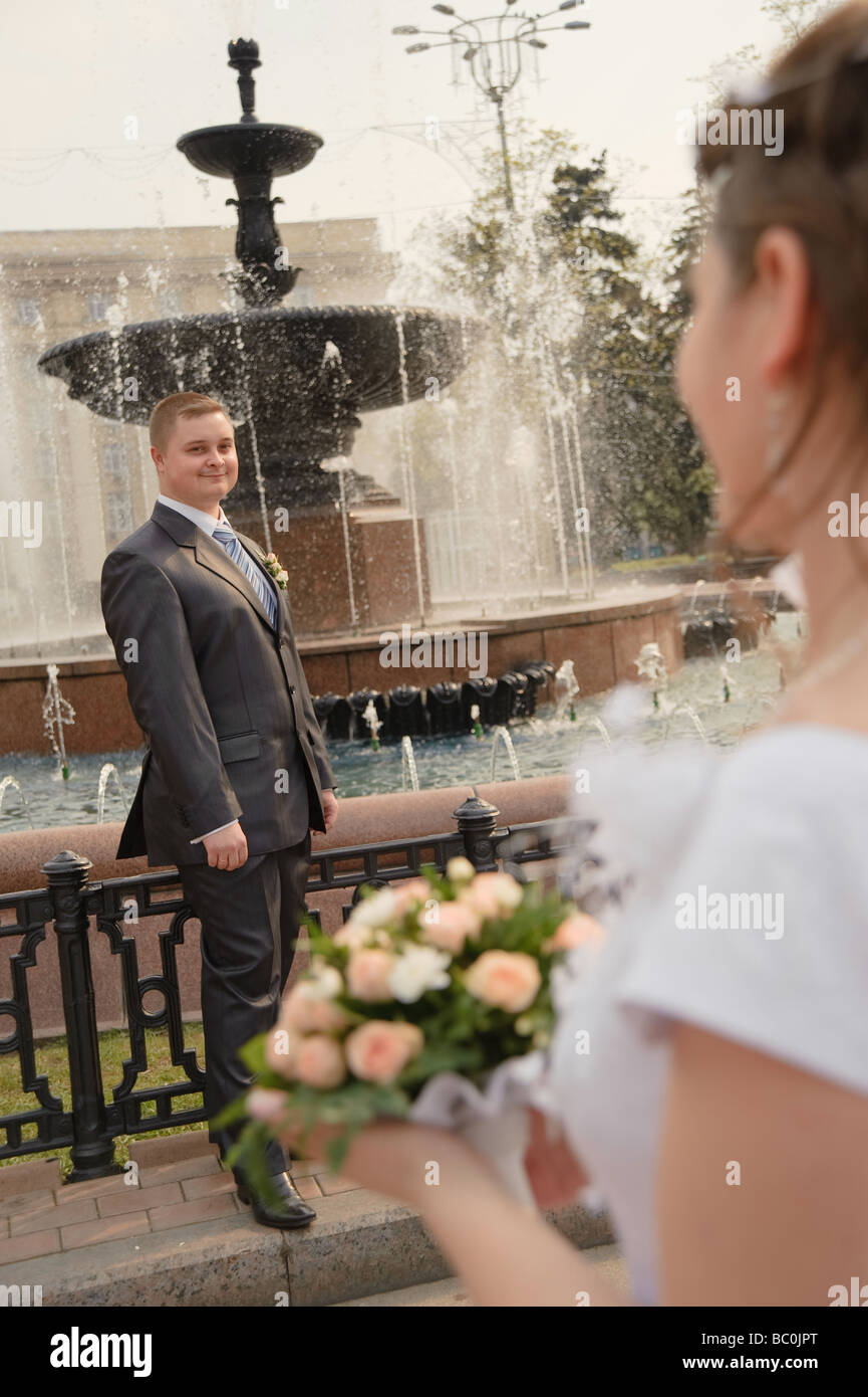 Newly married couple Pair young men in wedding day Stock Photo - Alamy