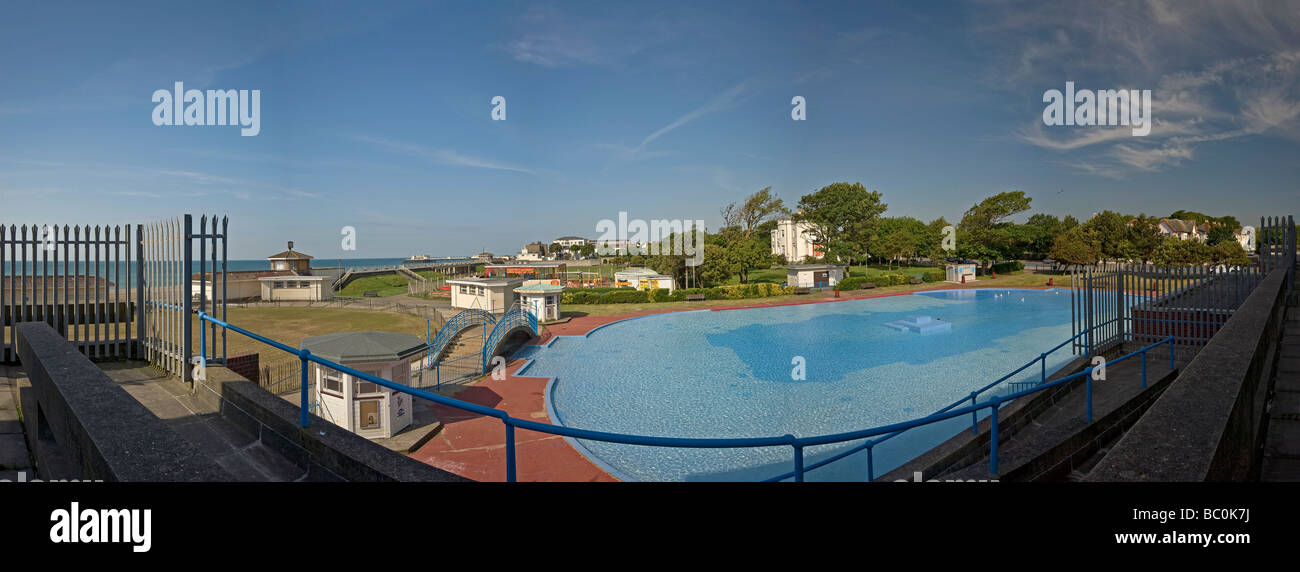 Panorama of Aquarena paddling pool on Brighton Road, Worthing, West ...