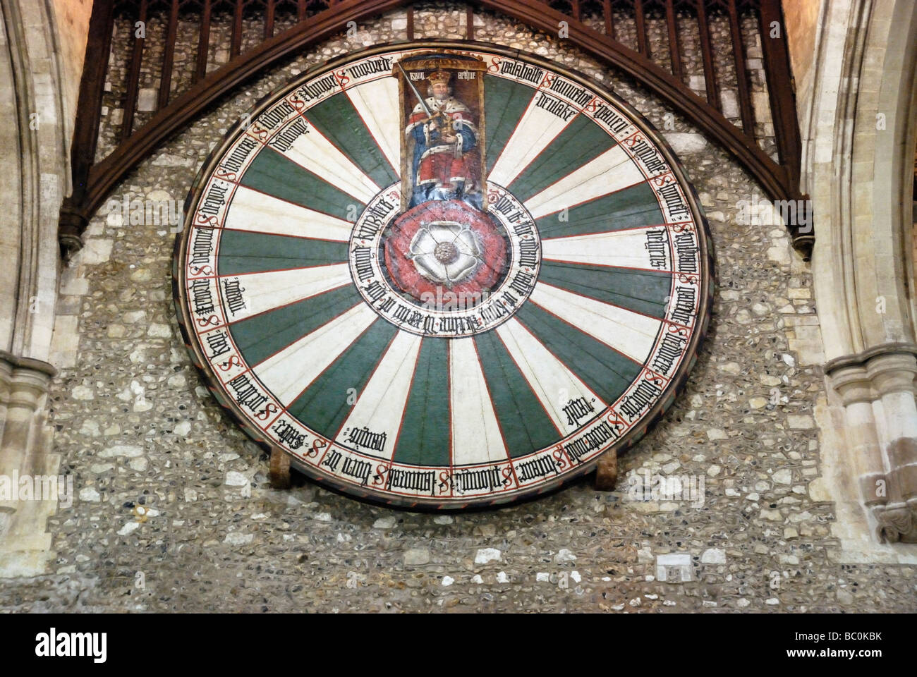 The Round Table in The Great Hall Winchester Hampshire England Stock ...