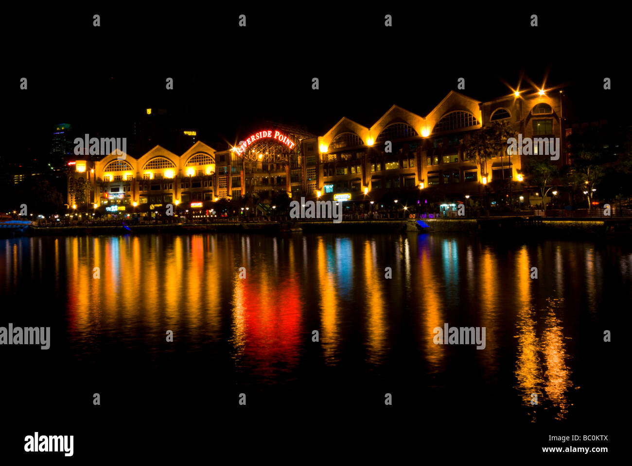 Riverside Point at Night Stock Photo - Alamy