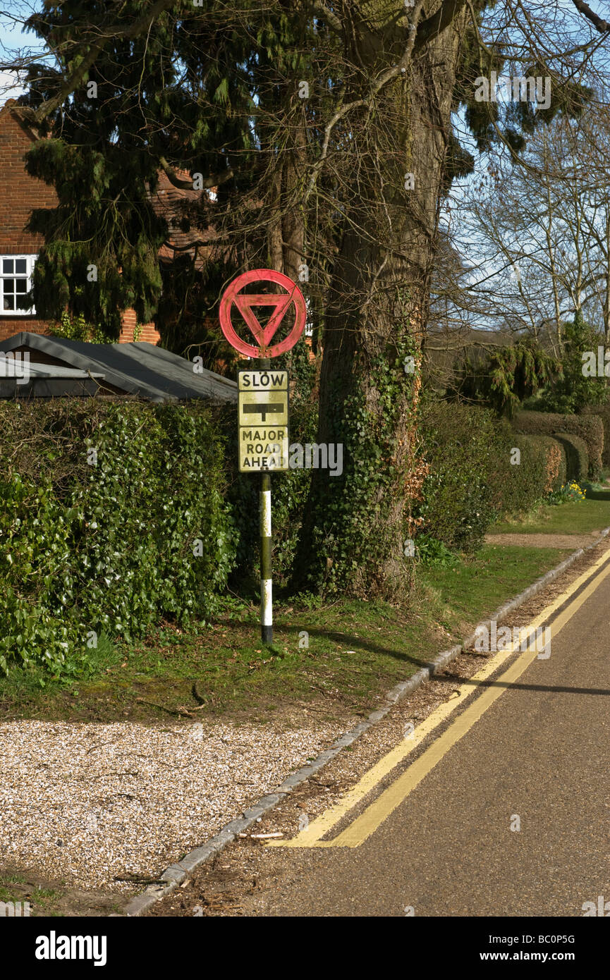 A traditional road traffic sign in the village of Jordans ...