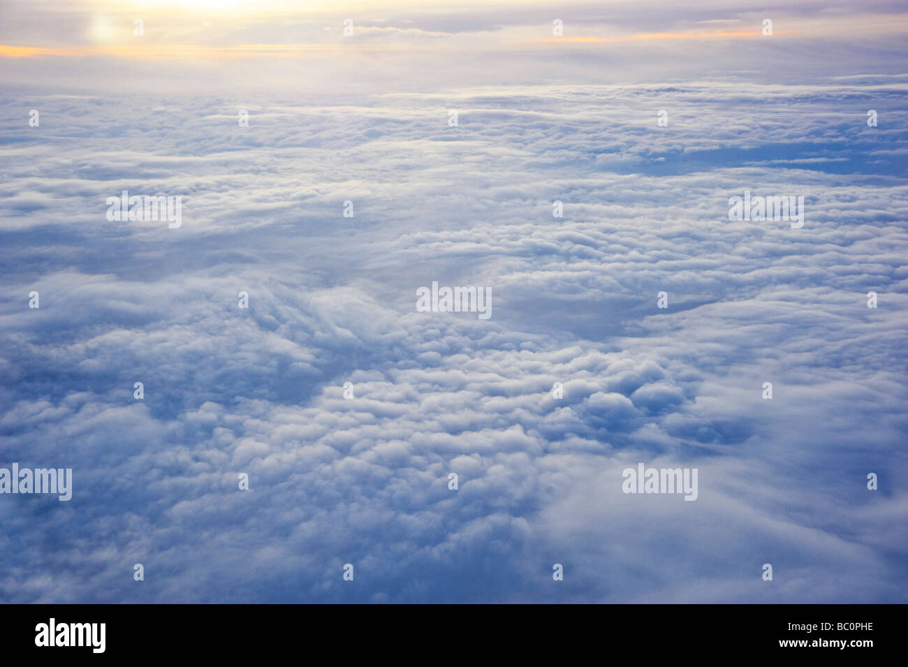 Aerial View Of Clouds & Sunset Stock Photo - Alamy