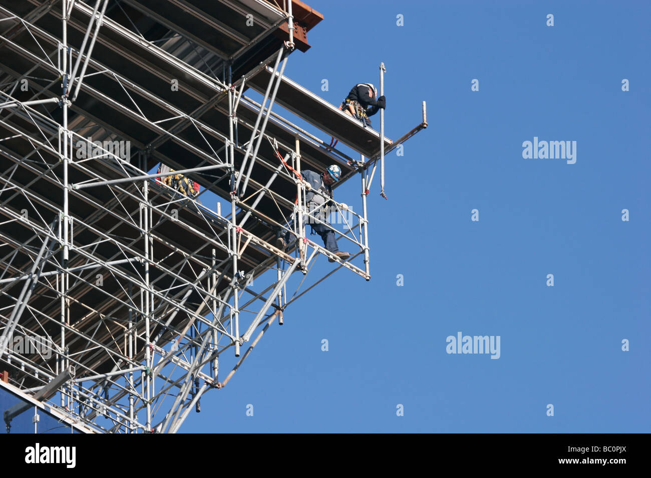 Men working on a high rise building in Richmond Virginia Stock Photo ...