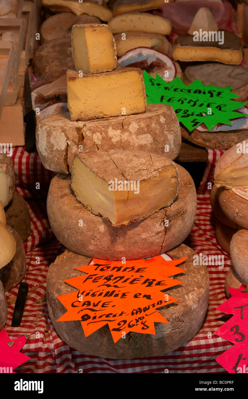 Cheeses at a French market Paris France Stock Photo - Alamy