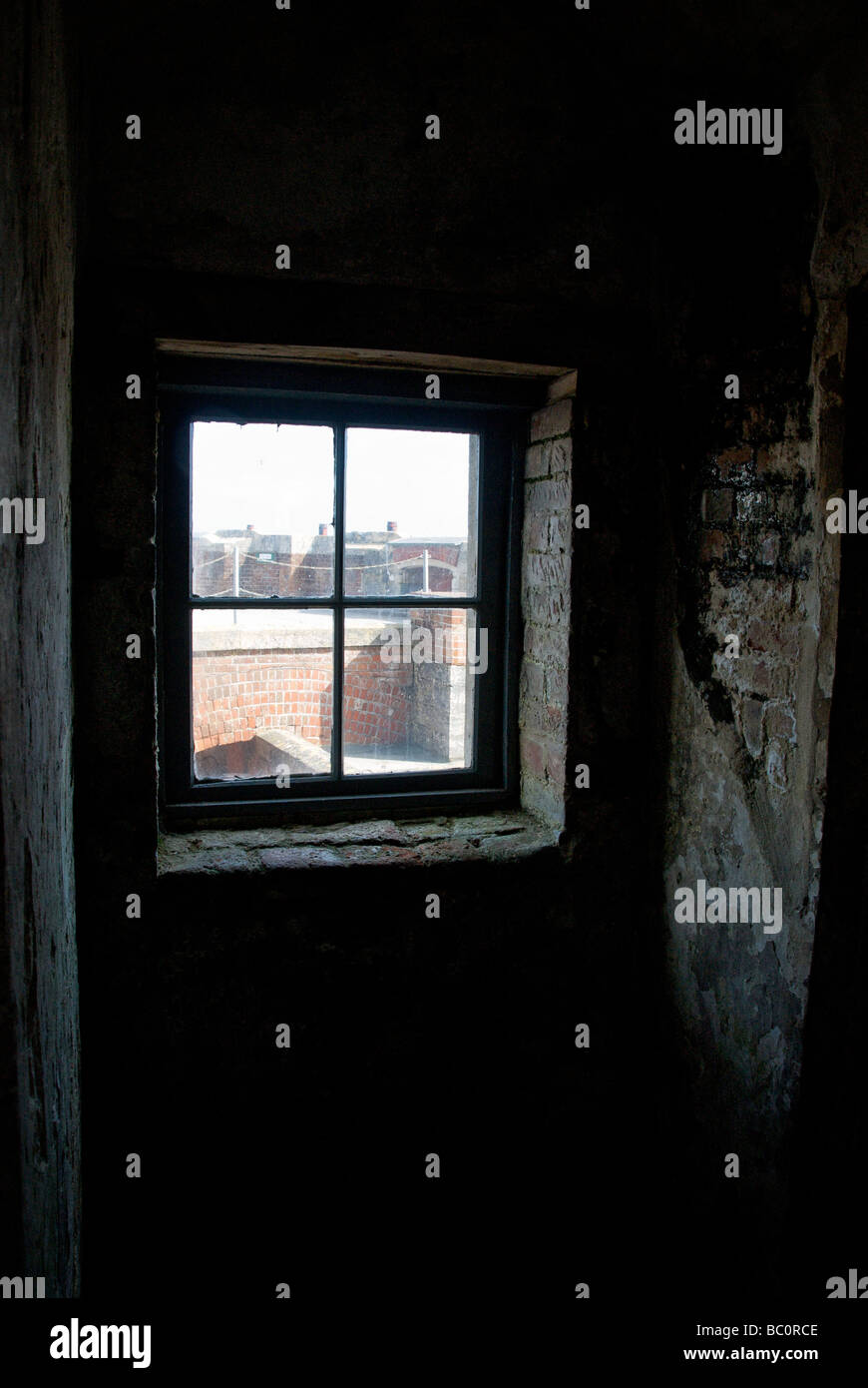 Hurst Castle, Hampshire, UK Window English Heritage Stock Photo - Alamy