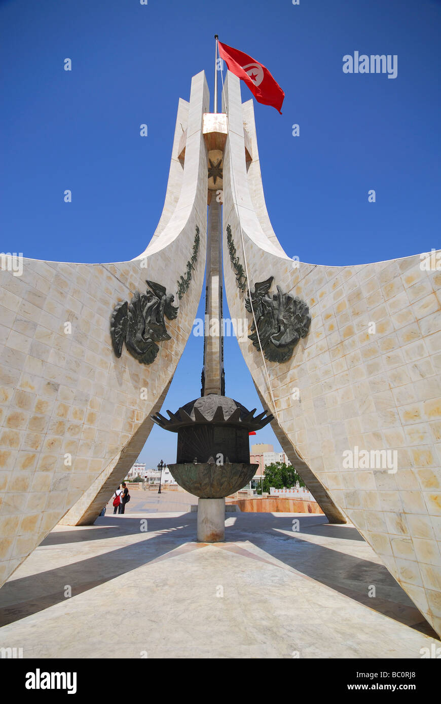 TUNIS, TUNISIA. Modern monument on Place de la Kasbah in the city ...