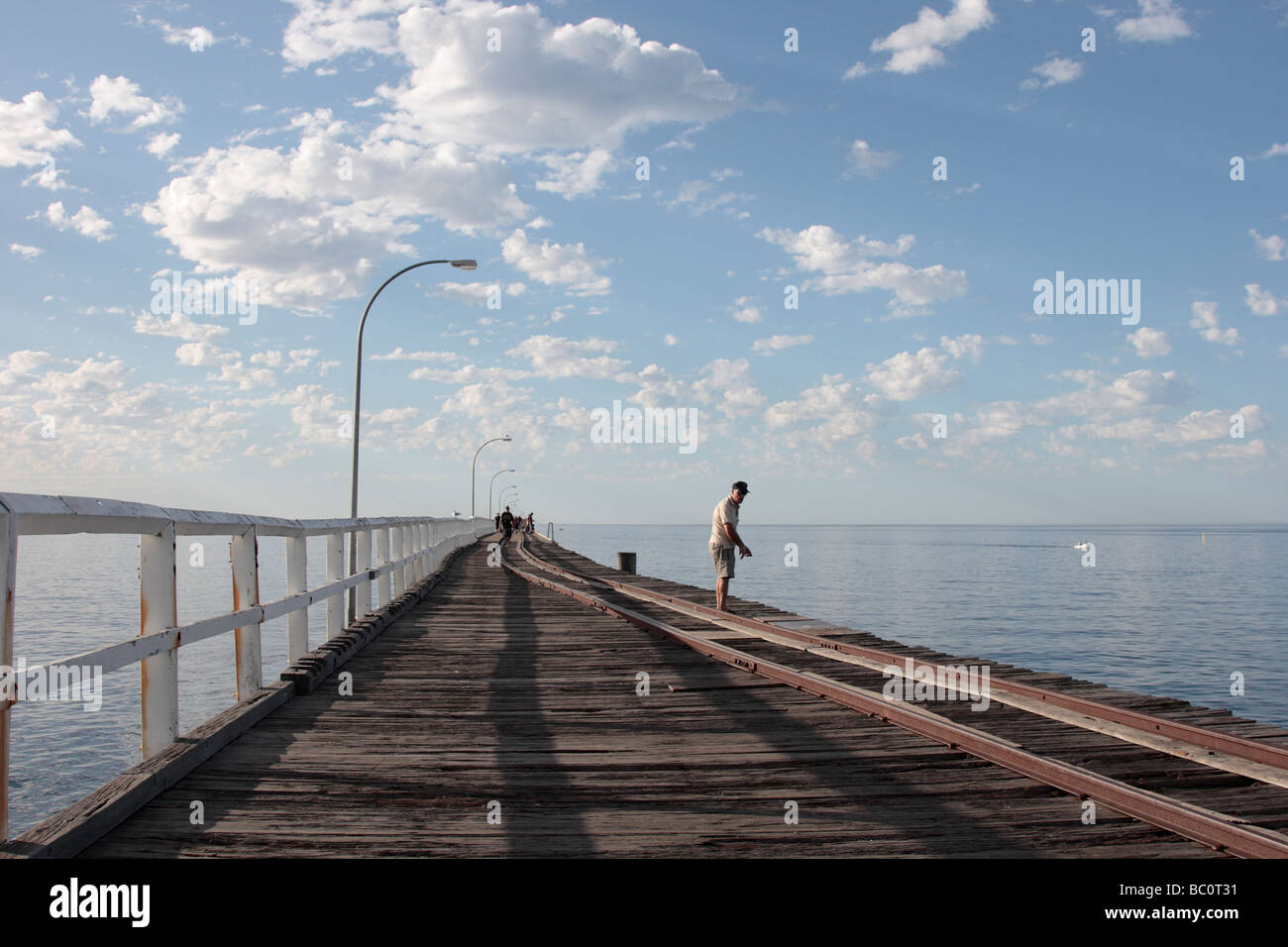 Fishing off Busselton jetty with a hand line Western Australia Stock ...
