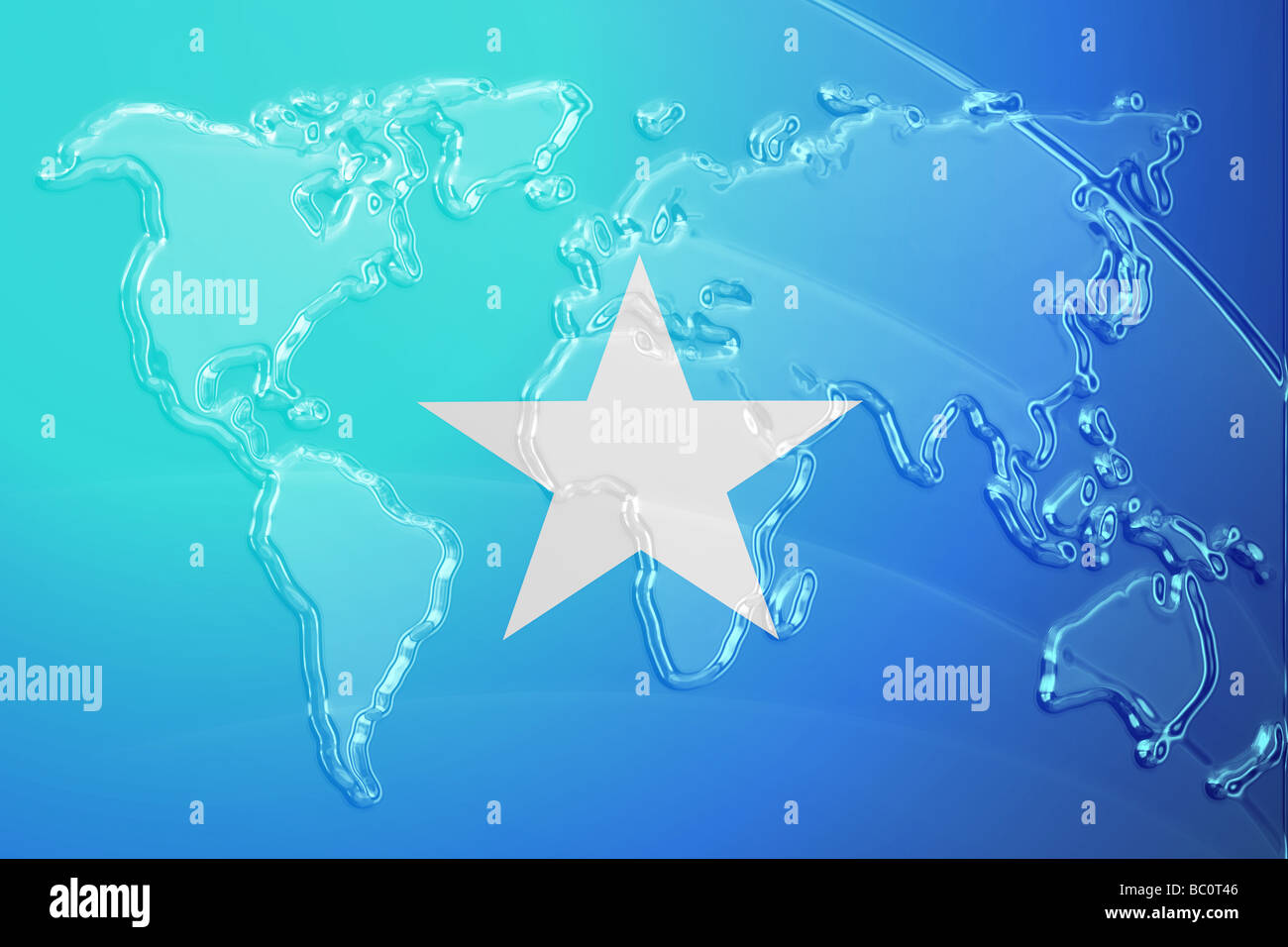 Flag of Somalia national country symbol illustration with world map ...