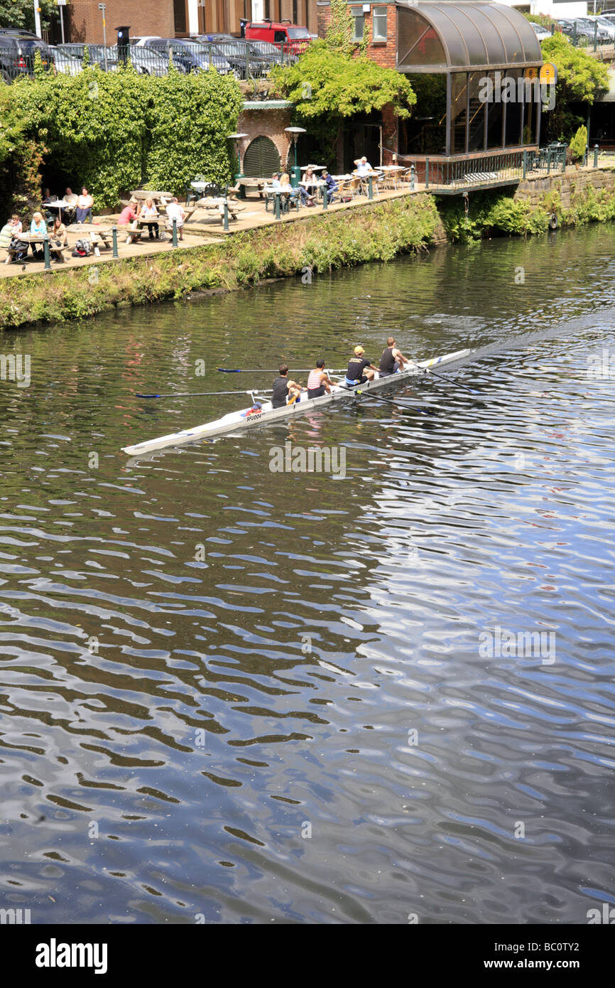Rowing on the River Irwell Spinningfield Manchester England Stock Photo ...