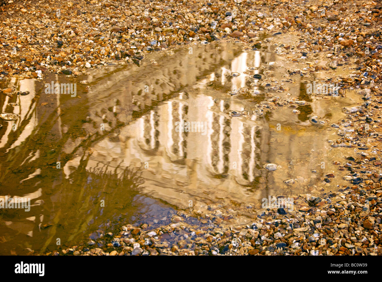 Highcliff Castle Dorset UK Building Reflection In Drive Puddle Stock ...