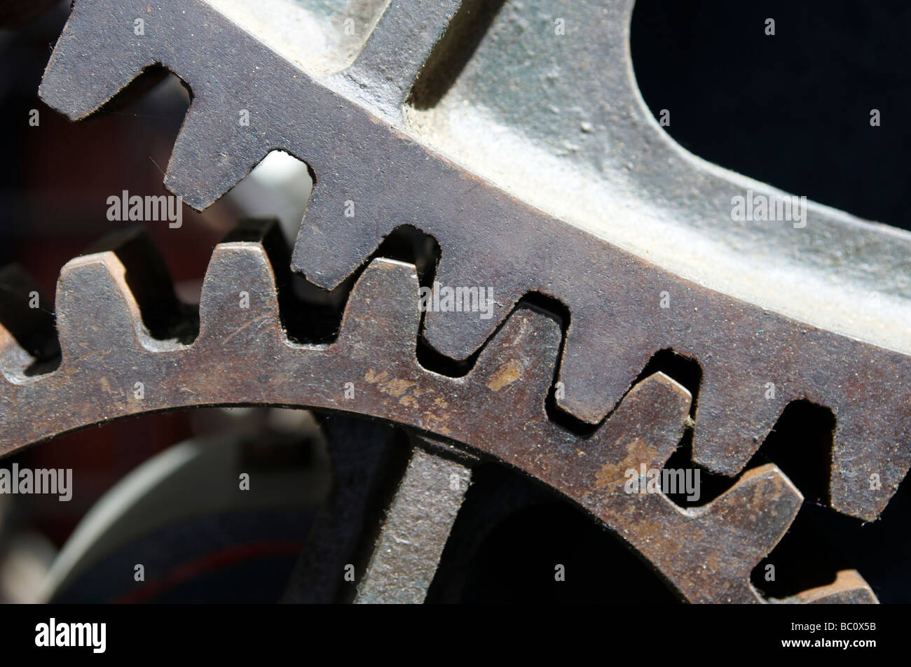 Large cog wheels meshed togoether Stock Photo - Alamy